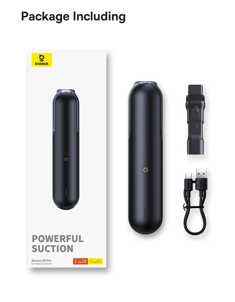 Baseus A0Pro Car Vacuum Cleaner Wireless Mini Portable Auto Vacuum ...