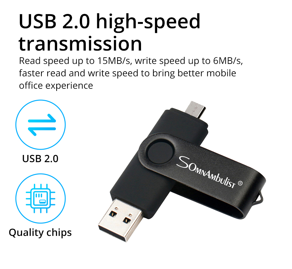 Support Customized LOGO OTG/USB Two-in-One Flash Driver, 8GB, 4GB, 2GB ...