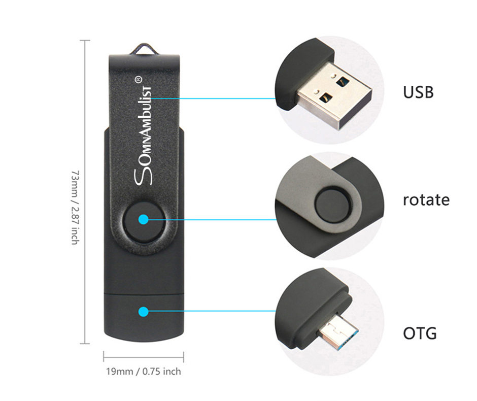 Support Customized LOGO OTG/USB Two-in-One Flash Driver, 8GB, 4GB, 2GB ...