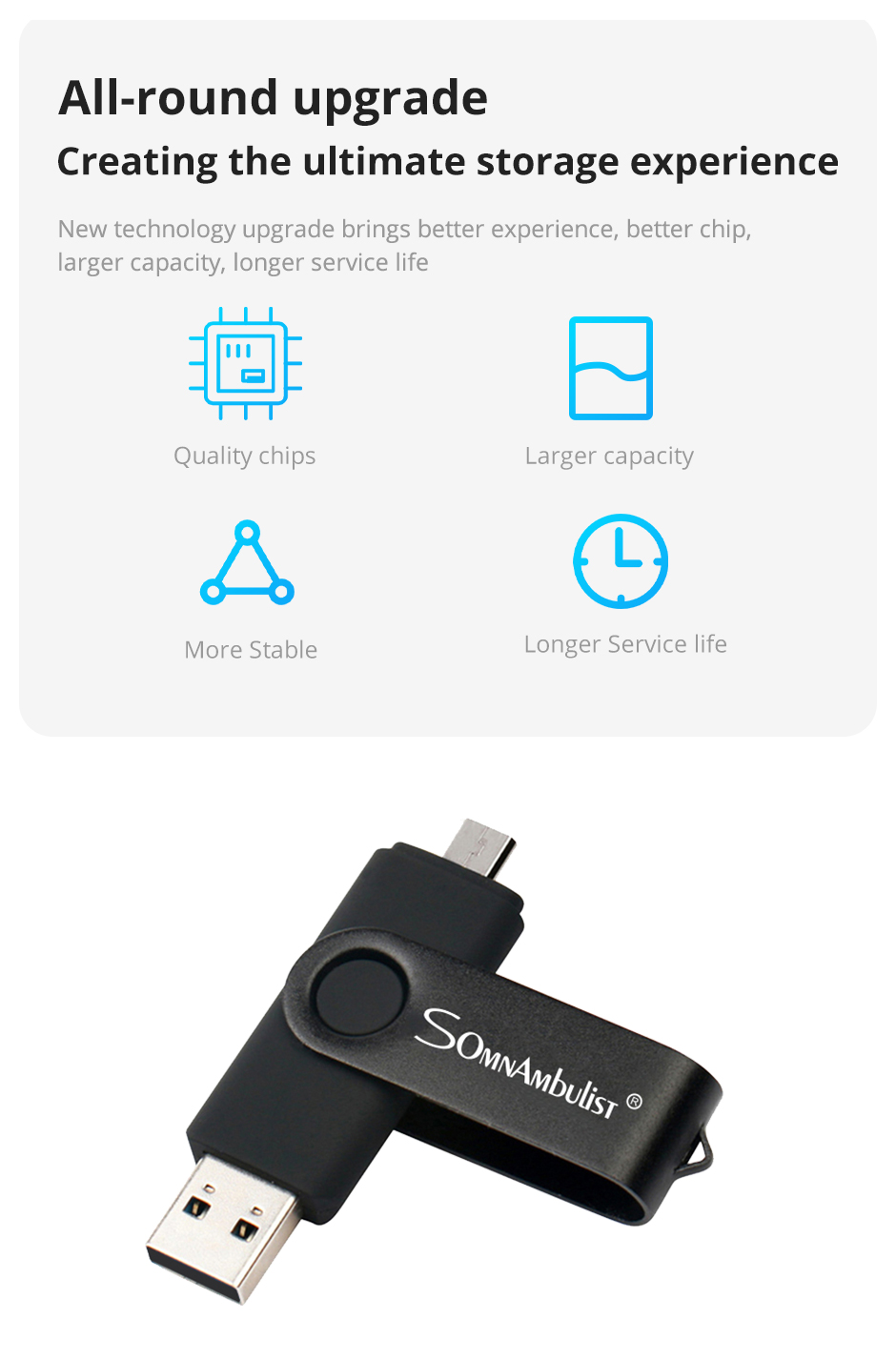Support Customized LOGO OTG/USB Two-in-One Flash Driver, 8GB, 4GB, 2GB ...