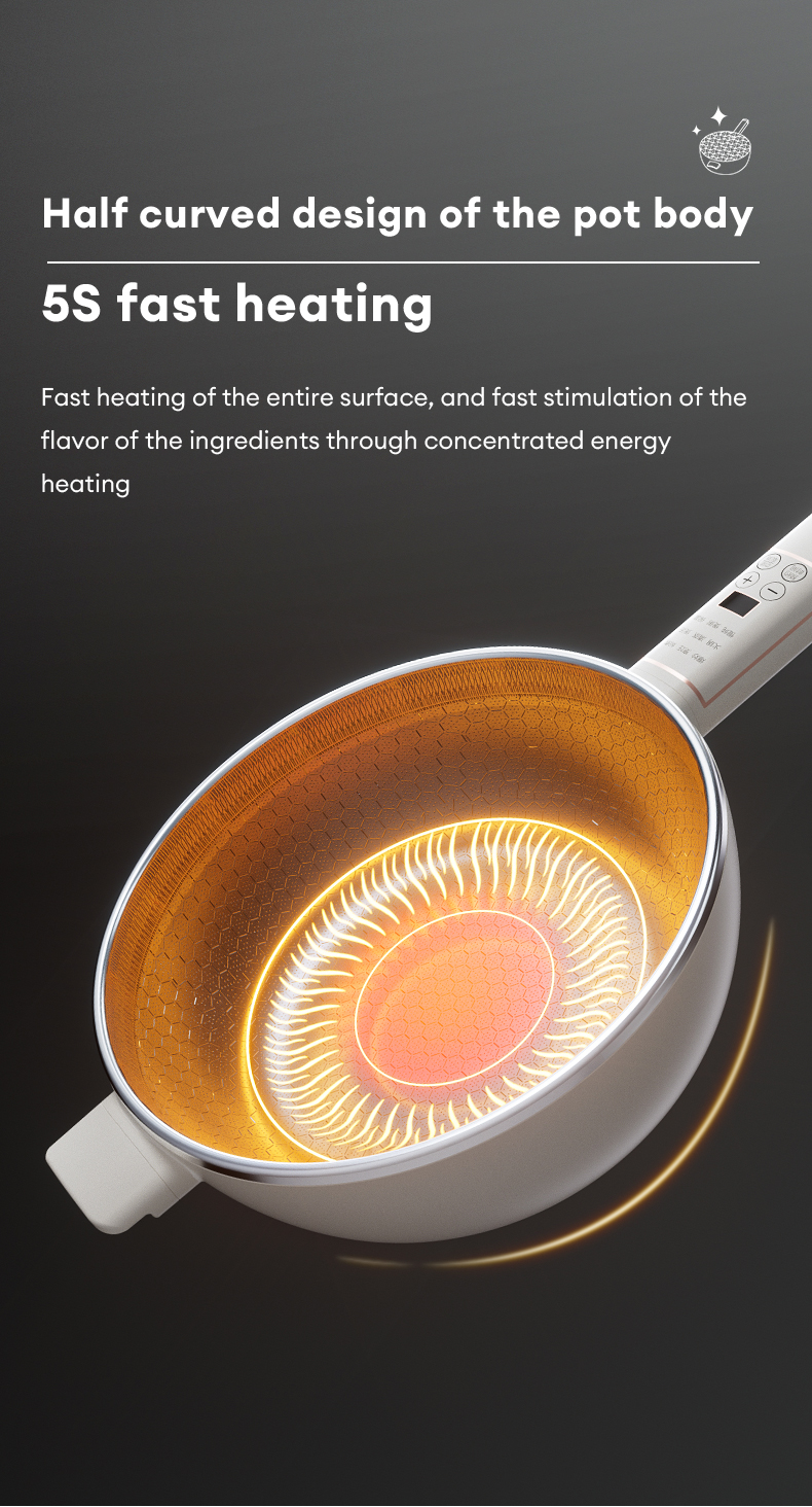 MODONG 5L Honeycomb Electric Frying Pan for Home Non-Stick ...