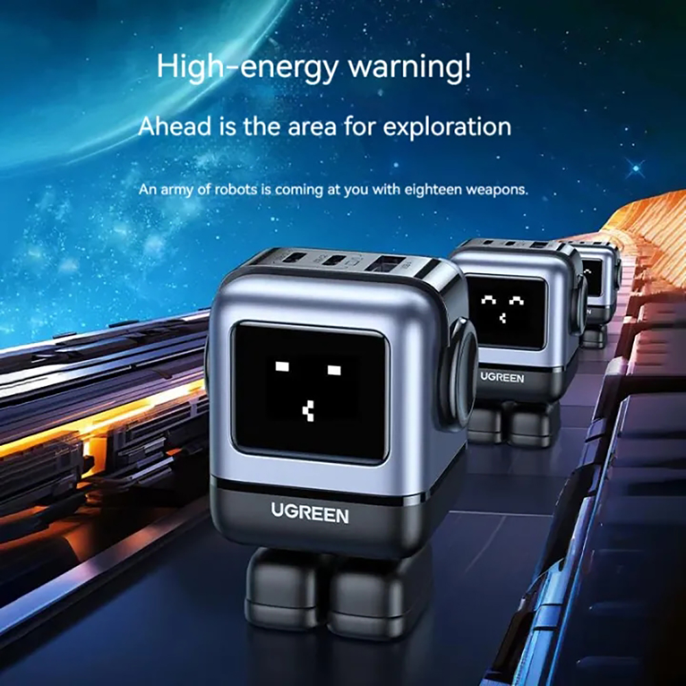 UGREEN RoboGaN 65W/30W USB C USB A Charger Mini Robot Nexode 3 Ports ...