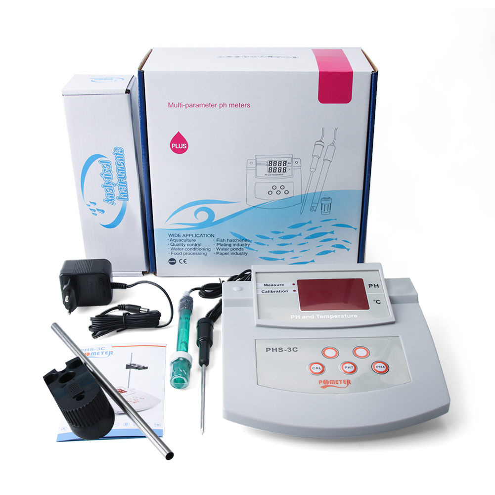 RCYAGO PHS-3C Desktop Acidity Meter PH/Temperature 2 In 1 Digital PH ...