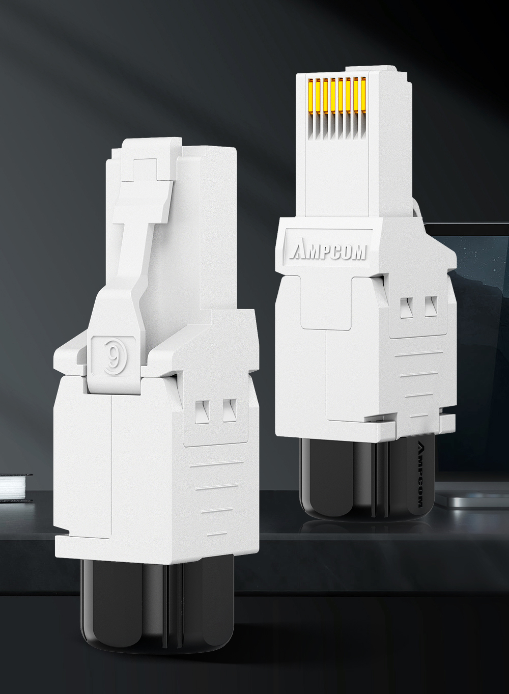 AMPCOM RJ45 Connectors Modular Plug CAT6A CAT6 UTP Network Toolless ...