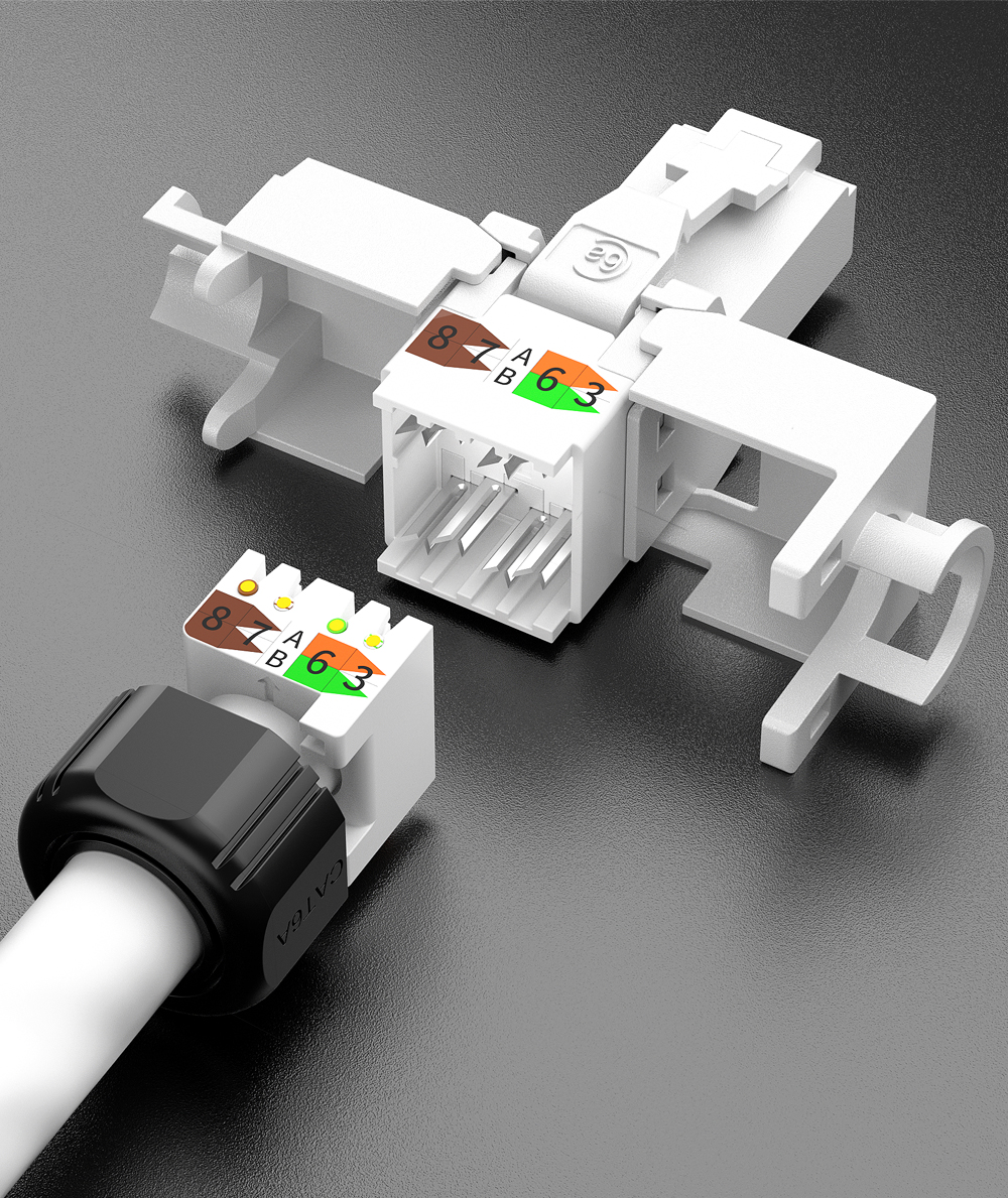 AMPCOM RJ45 Connectors Modular Plug CAT6A CAT6 UTP Network Toolless ...