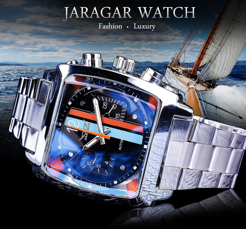 Original JARAGAR Automatic Watch Men's Fashion Luxury Calendar Watch ...