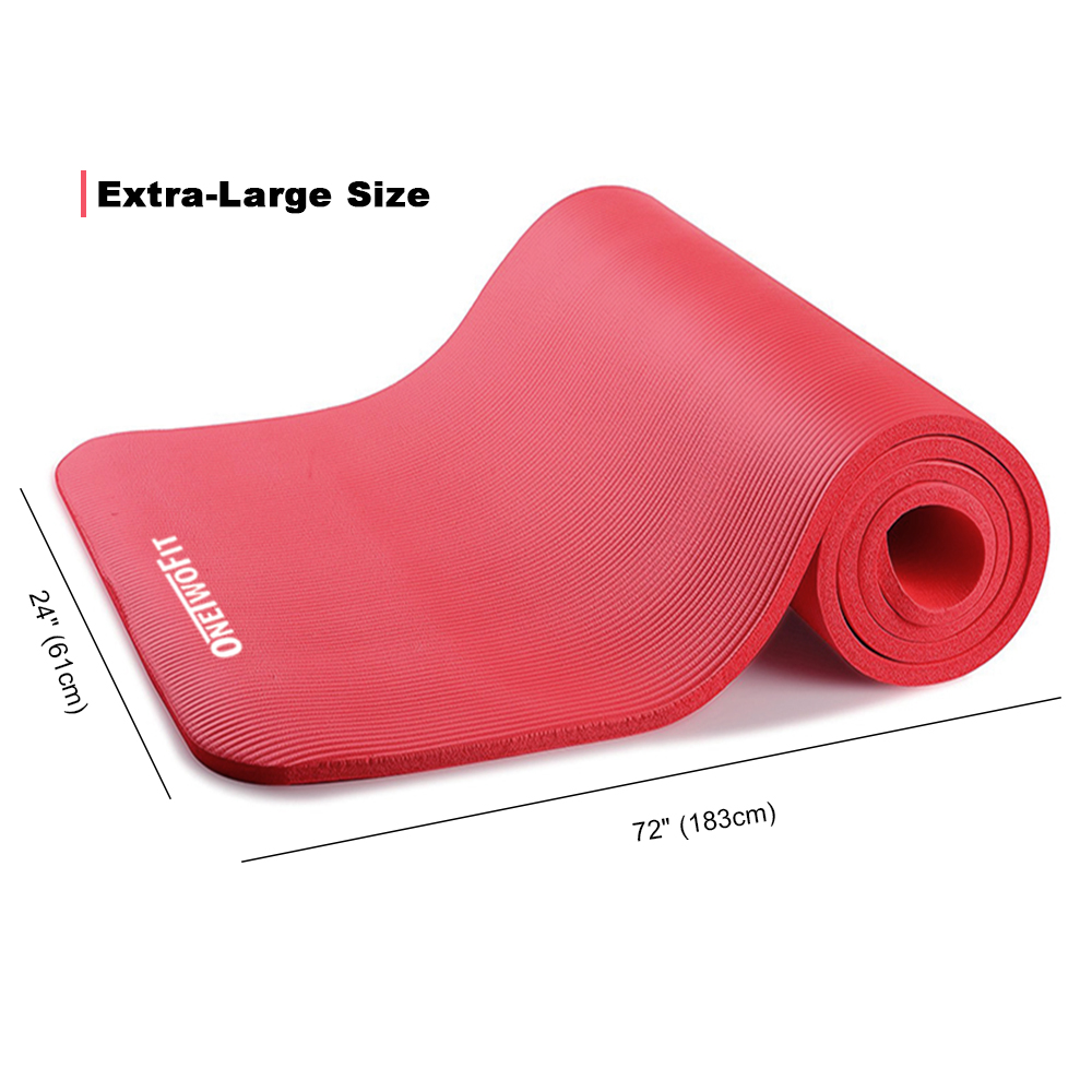 OneTwoFit NBR Yoga Mat Anti Slip Extra Thick Excellent Soft (183cm x ...