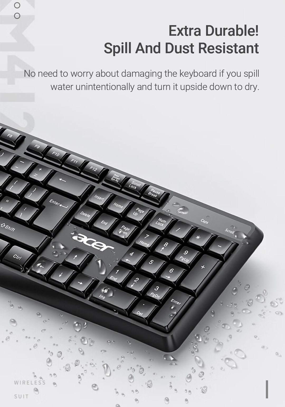 Acer Wireless Keyboard and Mouse Set 2.4G USB Wireless Connection Full ...