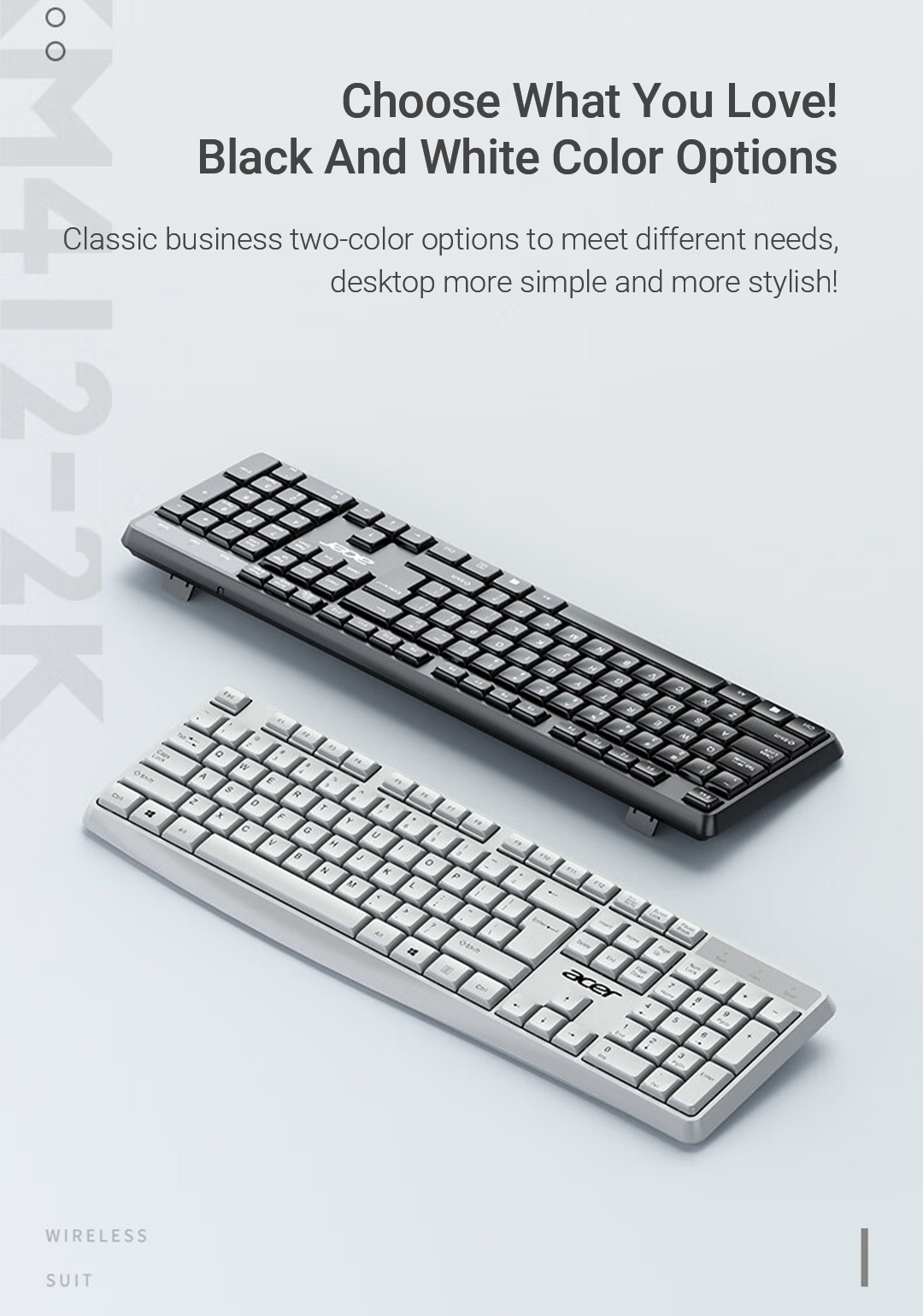 Acer Wireless Keyboard and Mouse Set 2.4G USB Wireless Connection Full ...