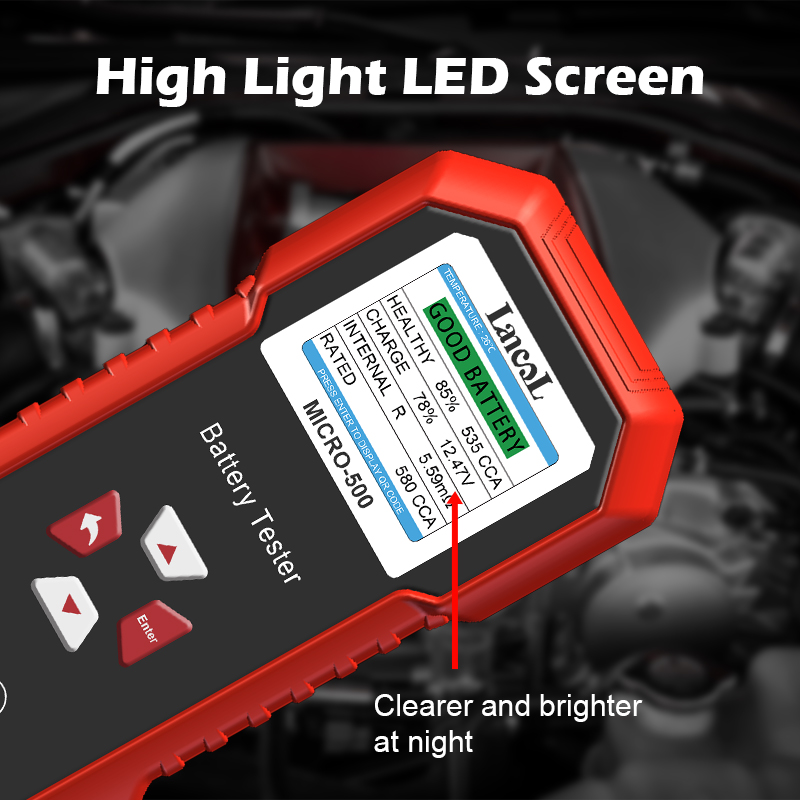 Lancol Micro 500 Car Battery Tester 12V Lithium Battery Test Lead Acid ...