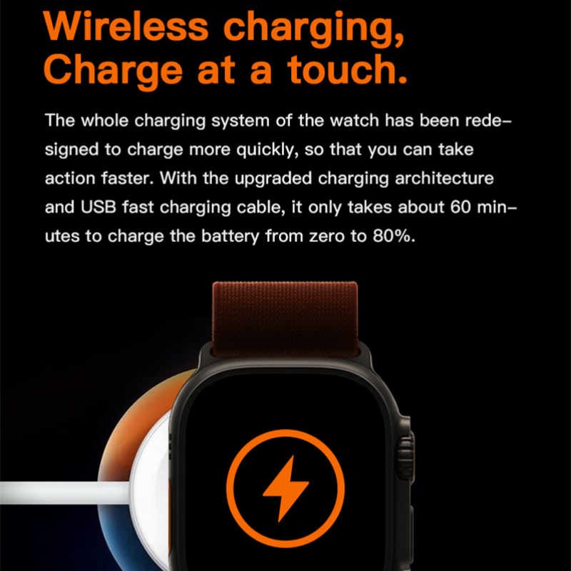 MIONE Smart Watch Ultra 9 Max 2.09 Inch Sport Watch Series 8 Magnetic ...