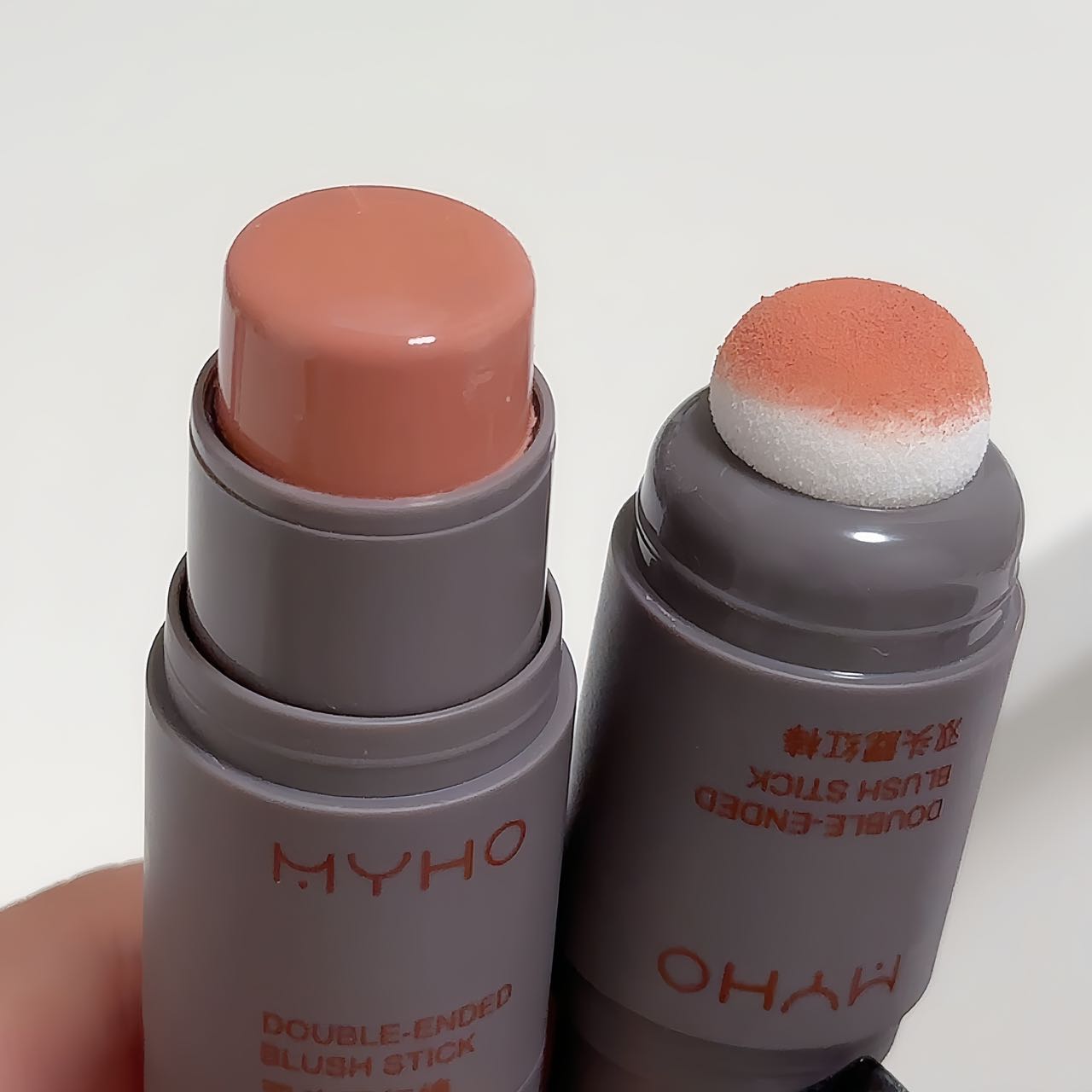 MYHO Two-Head Blush Stick Matte Tender Pink Natural bare lips and ...