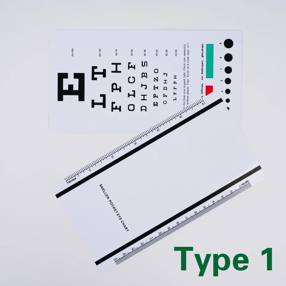 Far Near Vision Standardized Eye Chart Visual Testing Pocket Eye Chart ...