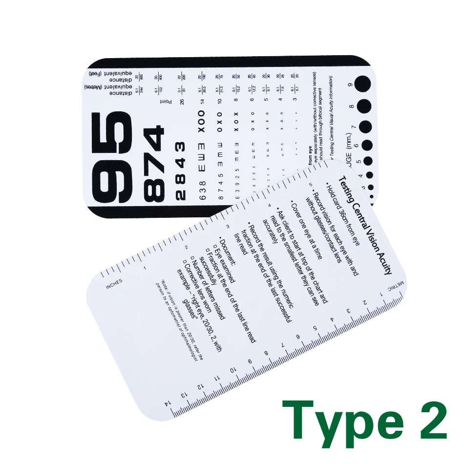 Far Near Vision Standardized Eye Chart Visual Testing Pocket Eye Chart ...