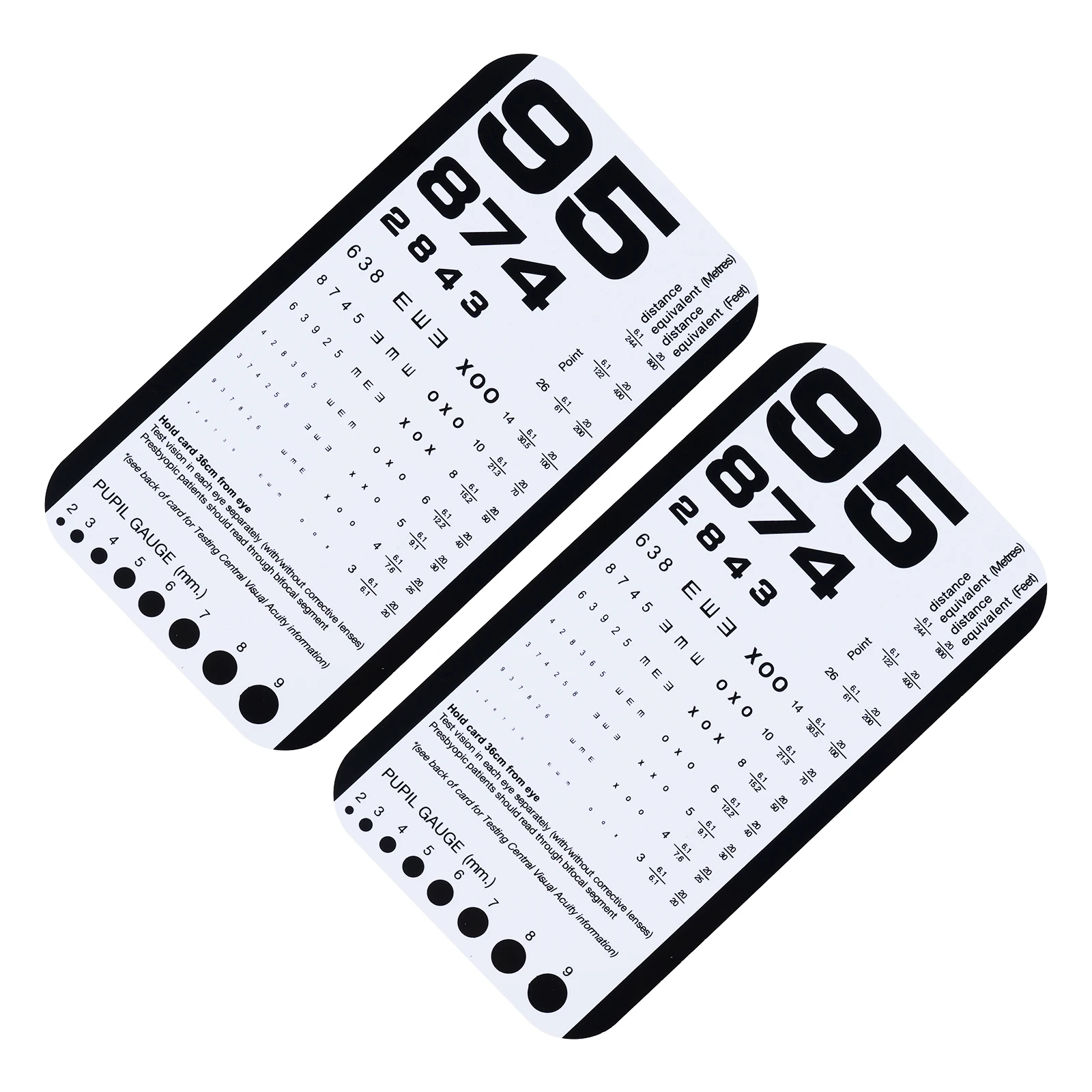 Far Near Vision Standardized Eye Chart Visual Testing Pocket Eye Chart ...
