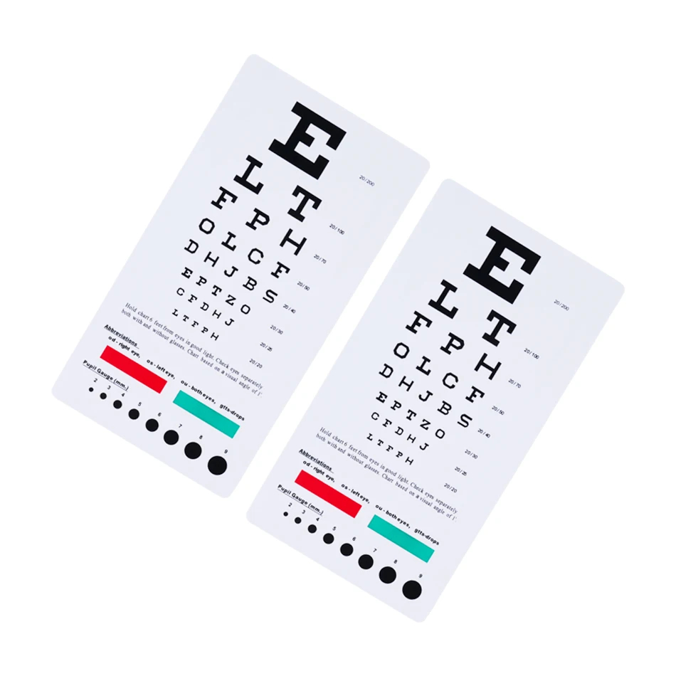 Far Near Vision Standardized Eye Chart Visual Testing Pocket Eye Chart ...