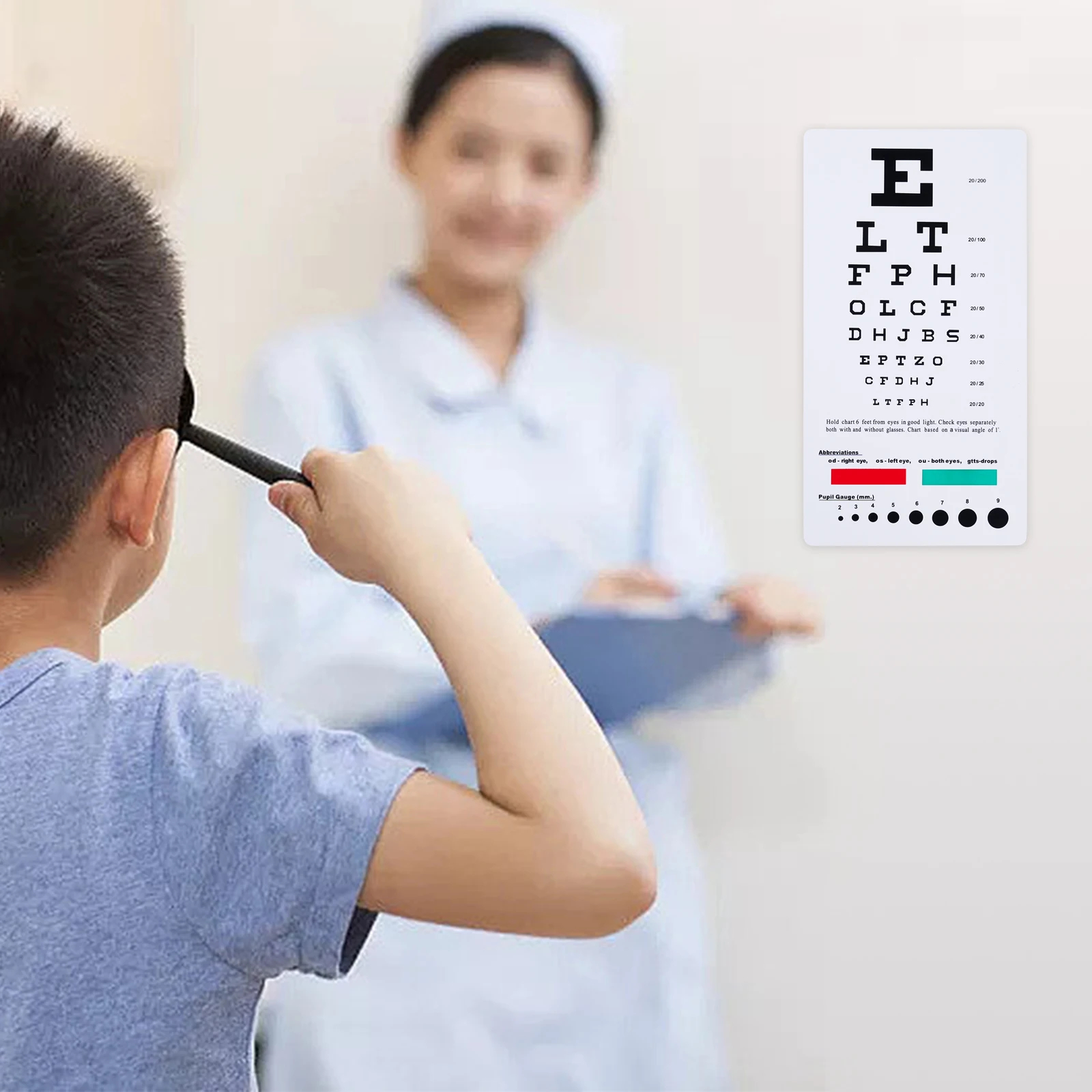 Far Near Vision Standardized Eye Chart Visual Testing Pocket Eye Chart ...