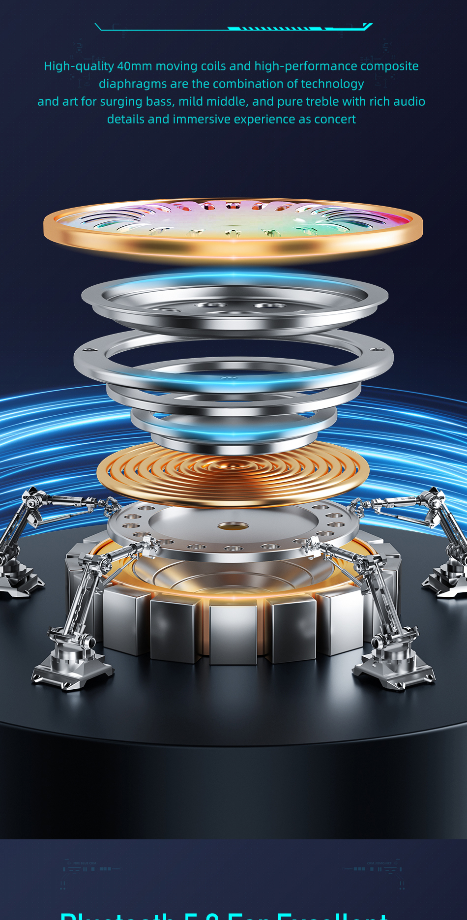 Awei A200BL Bluetooth Headphone Wireless Headphone Gaming Low Latency ...