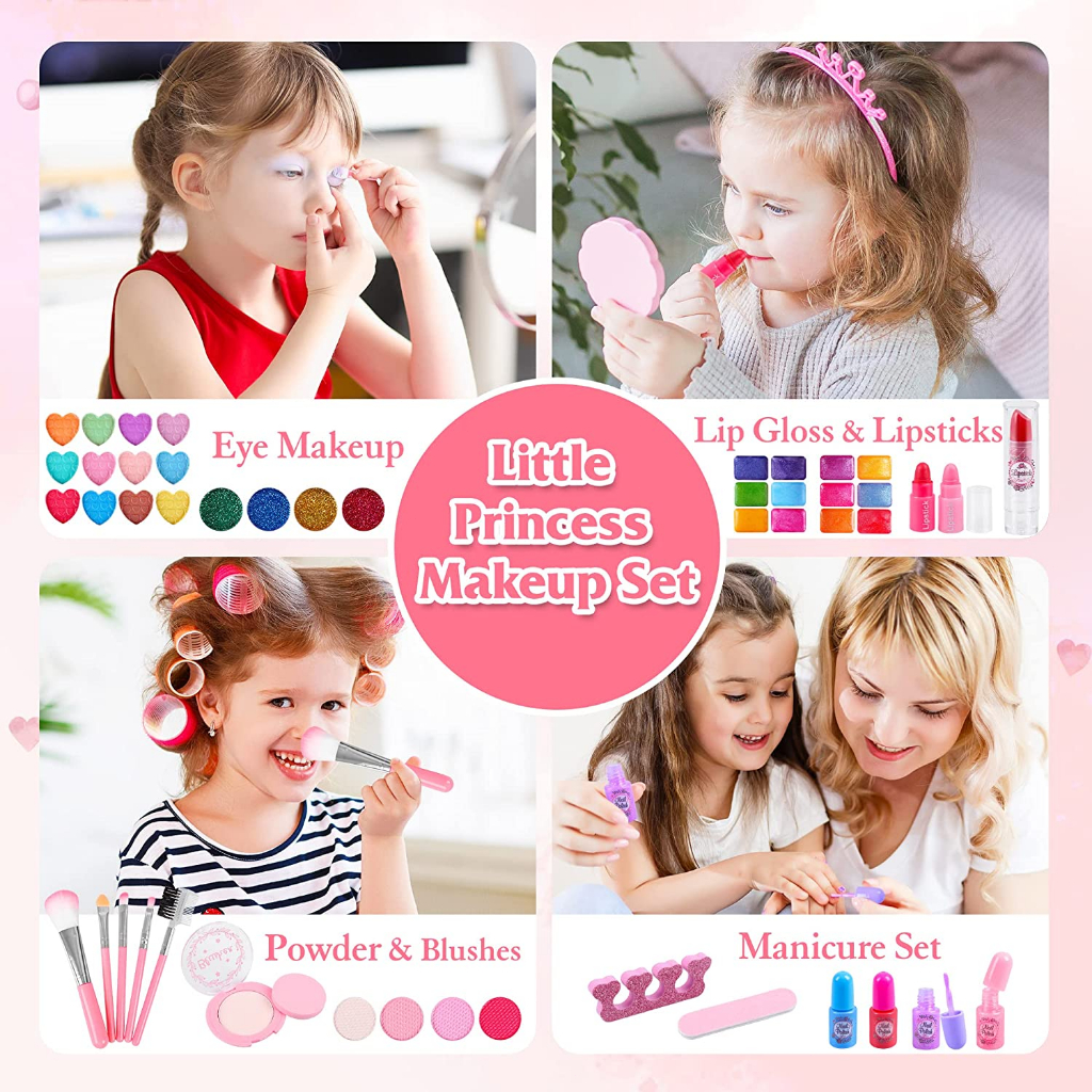32PCS Make Up Kids Girls Real Makeup Kit Washable Non-toxic Makeup Toy ...