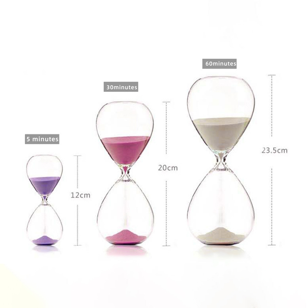 5/30/60 Minute Glass Timer With Natural Sand Large Fashion Sandglass ...