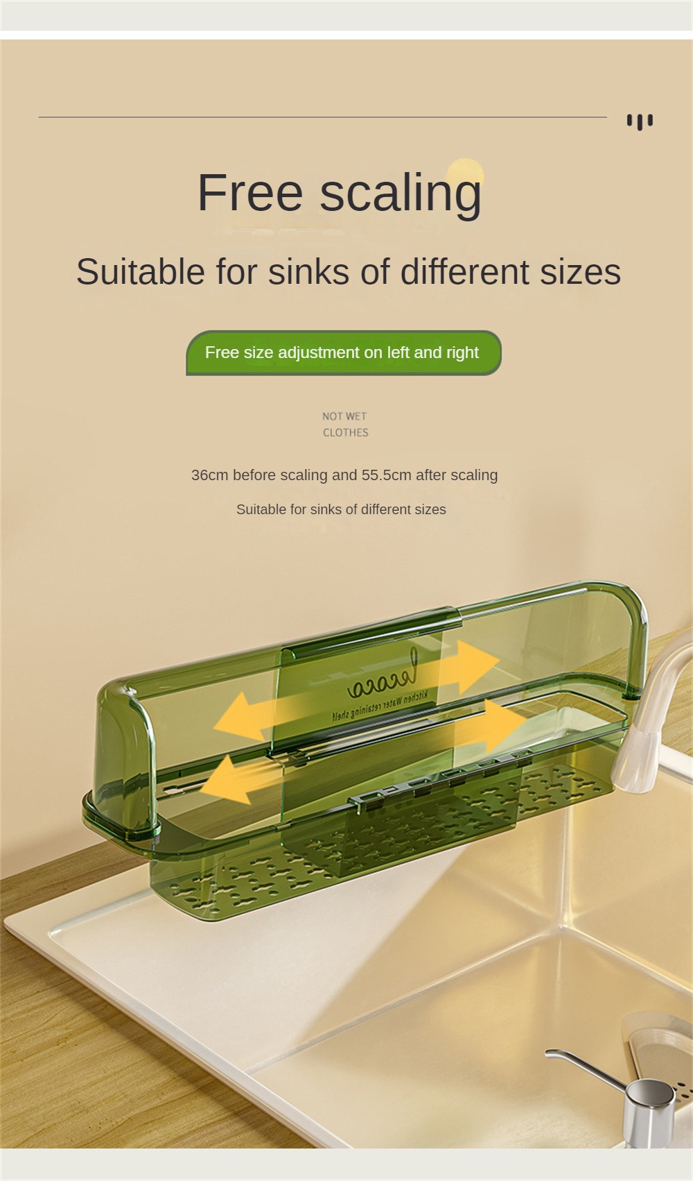 Kitchen Bathroom Sink Splash Guard Retractable Splash-proof Waterproof ...