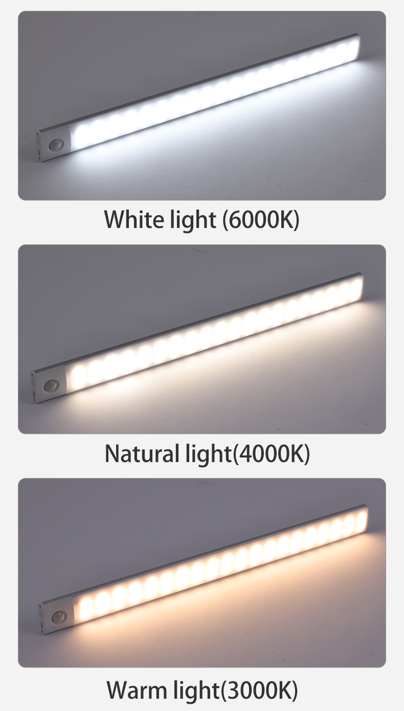 Smart Motion Sensor Light Tri-Colour Wireless Led Night Light Usb Type ...