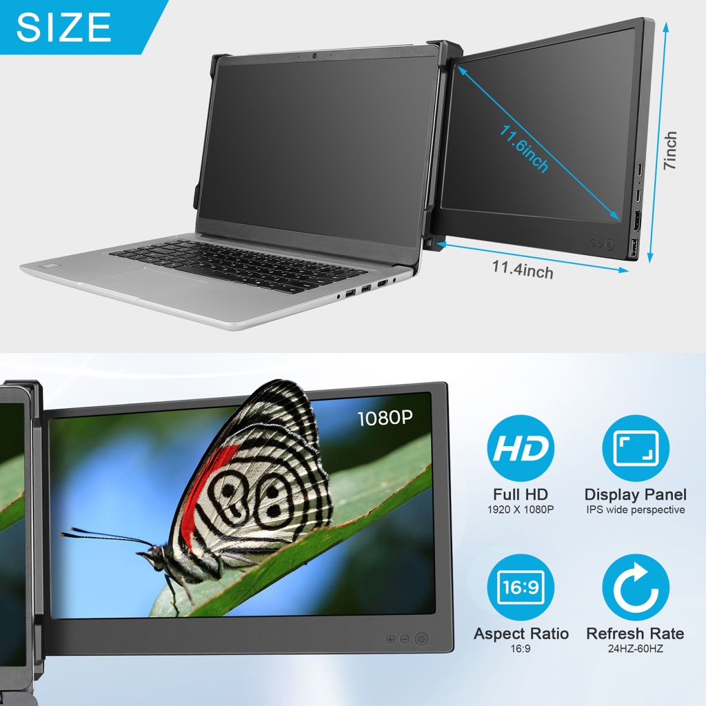 Monitor For Laptop Computer Splitter Portable Display Video Showcase ...