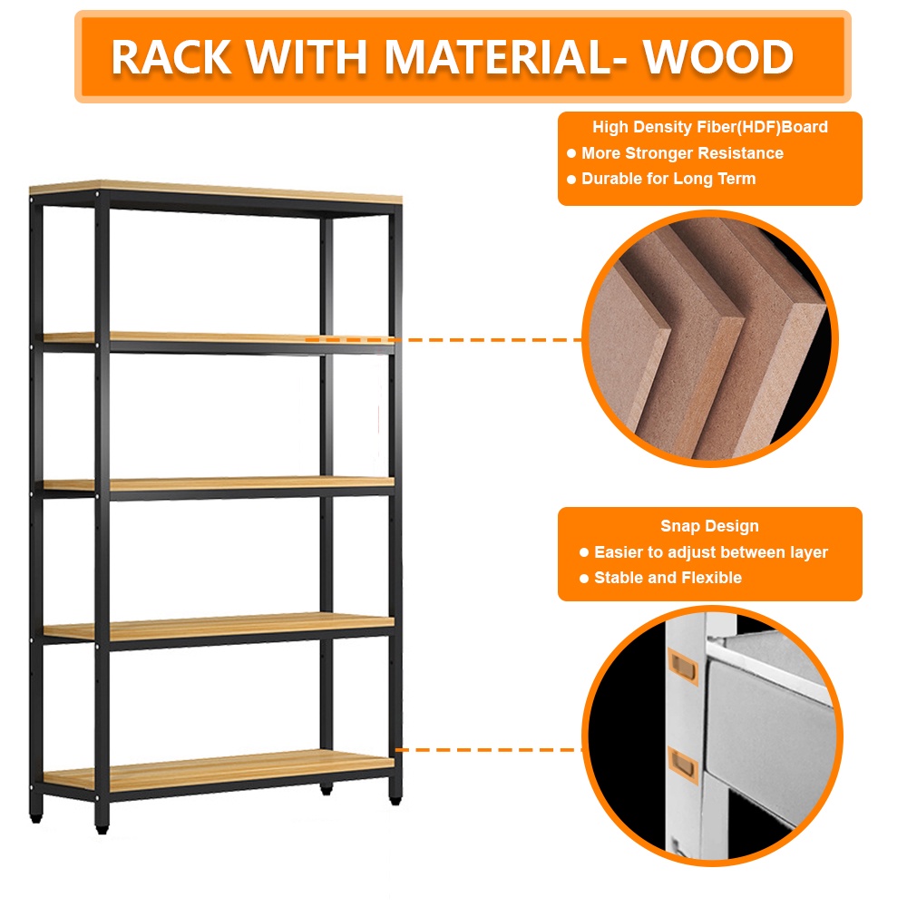 4/5 Tier Metal Boltless Rack Home kitchen Store Storage Rack Warehouse ...