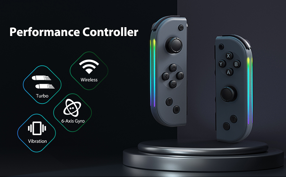 7-Color of Led Joycons Controller for Switch/OLED/Lite,Switch Joy Con ...