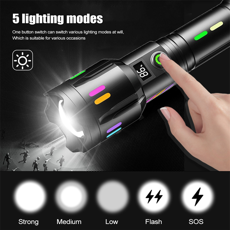 White laser light torch light super bright flashlight 100000 lumens ...