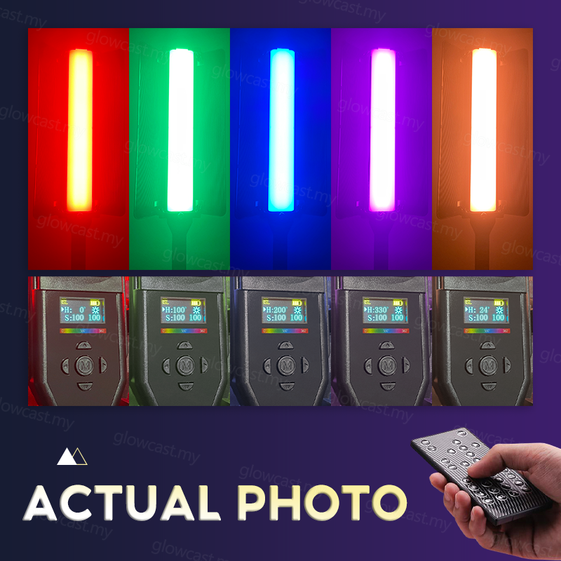 60CM RGB Handheld Light with Battery Free Bag Real RGB Wand LED Stick ...