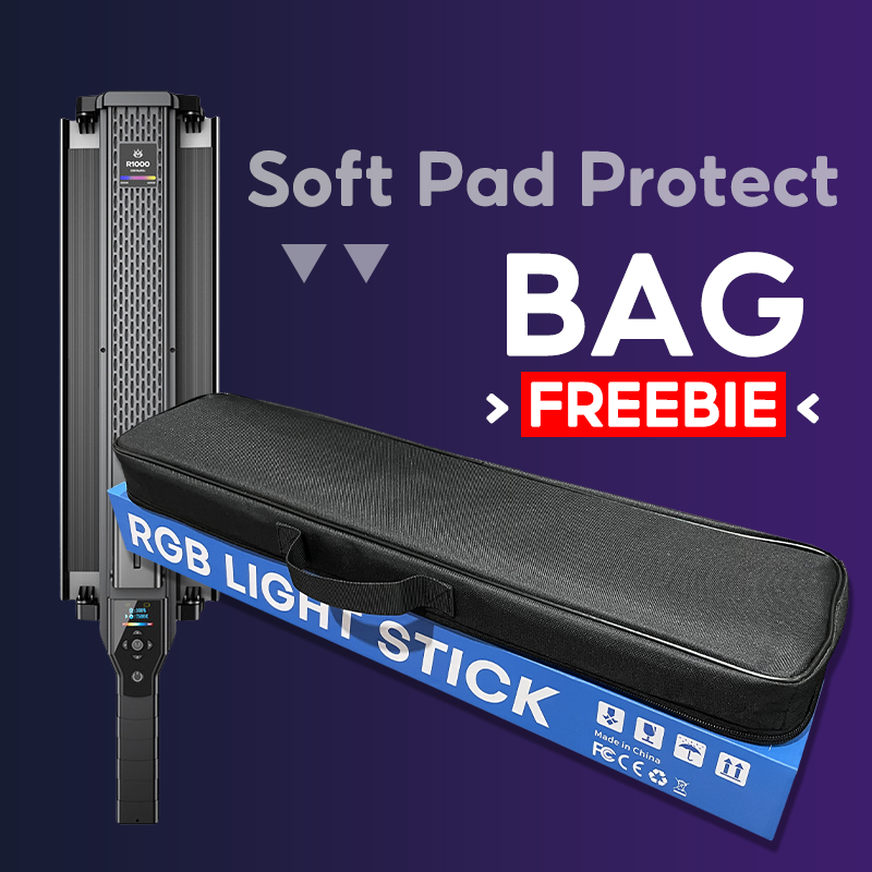 60CM RGB Handheld Light with Battery Free Bag Real RGB Wand LED Stick ...