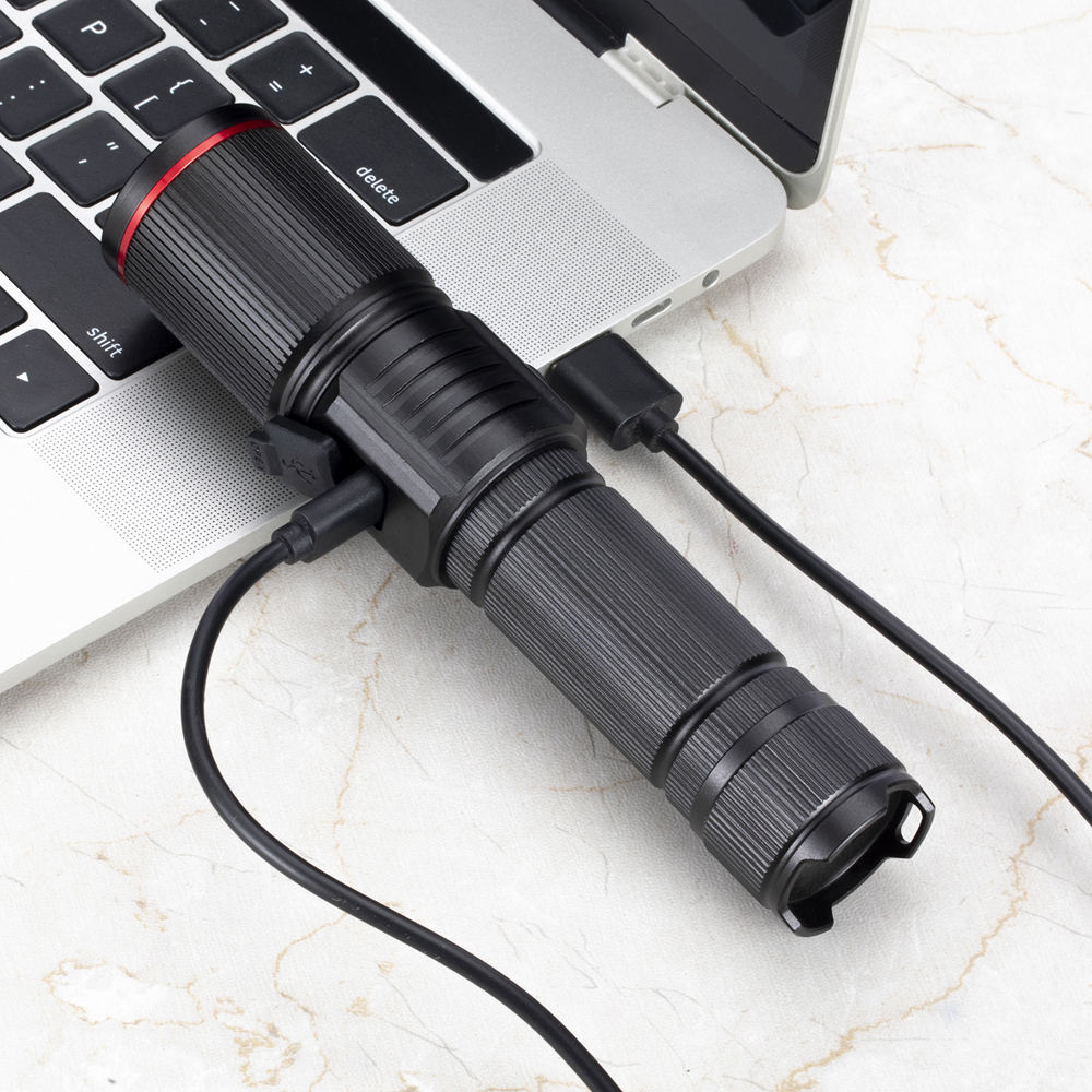 Alonefire SV96 20W Zoom Round Beam Light LED High Power Flashlight USB ...