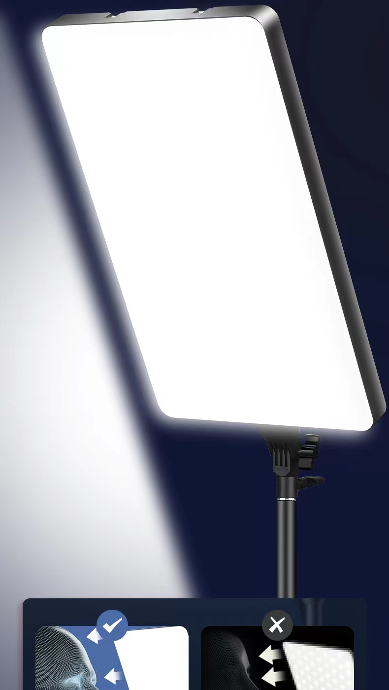 Dimmable LED Light With Stand Studio Video Light Panel Selfie ...