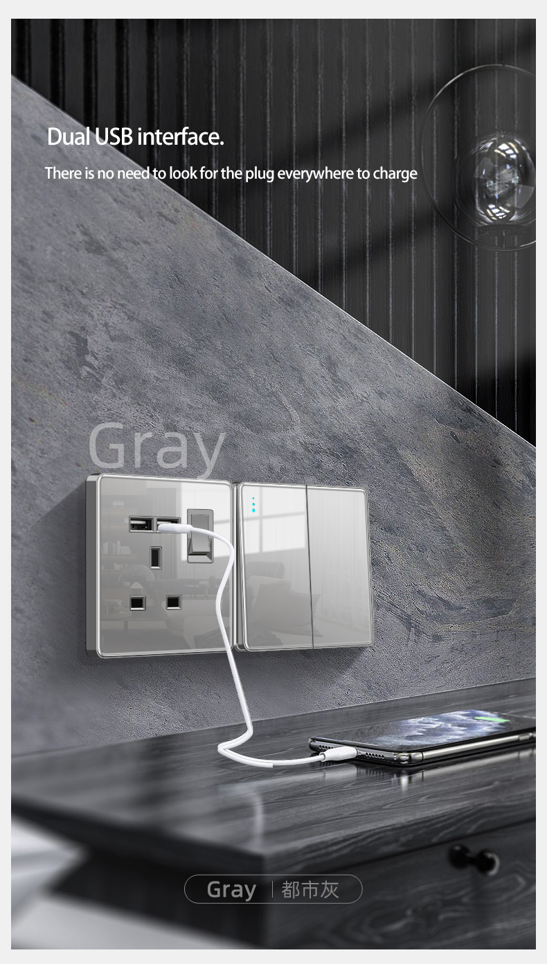 【Glass model】PD18W Type-C fast charging source socket international ...
