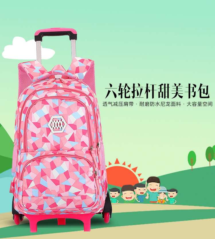 Trolley School Bag Beg Sekolah Roda 6 Wheels Primary Secondary School ...
