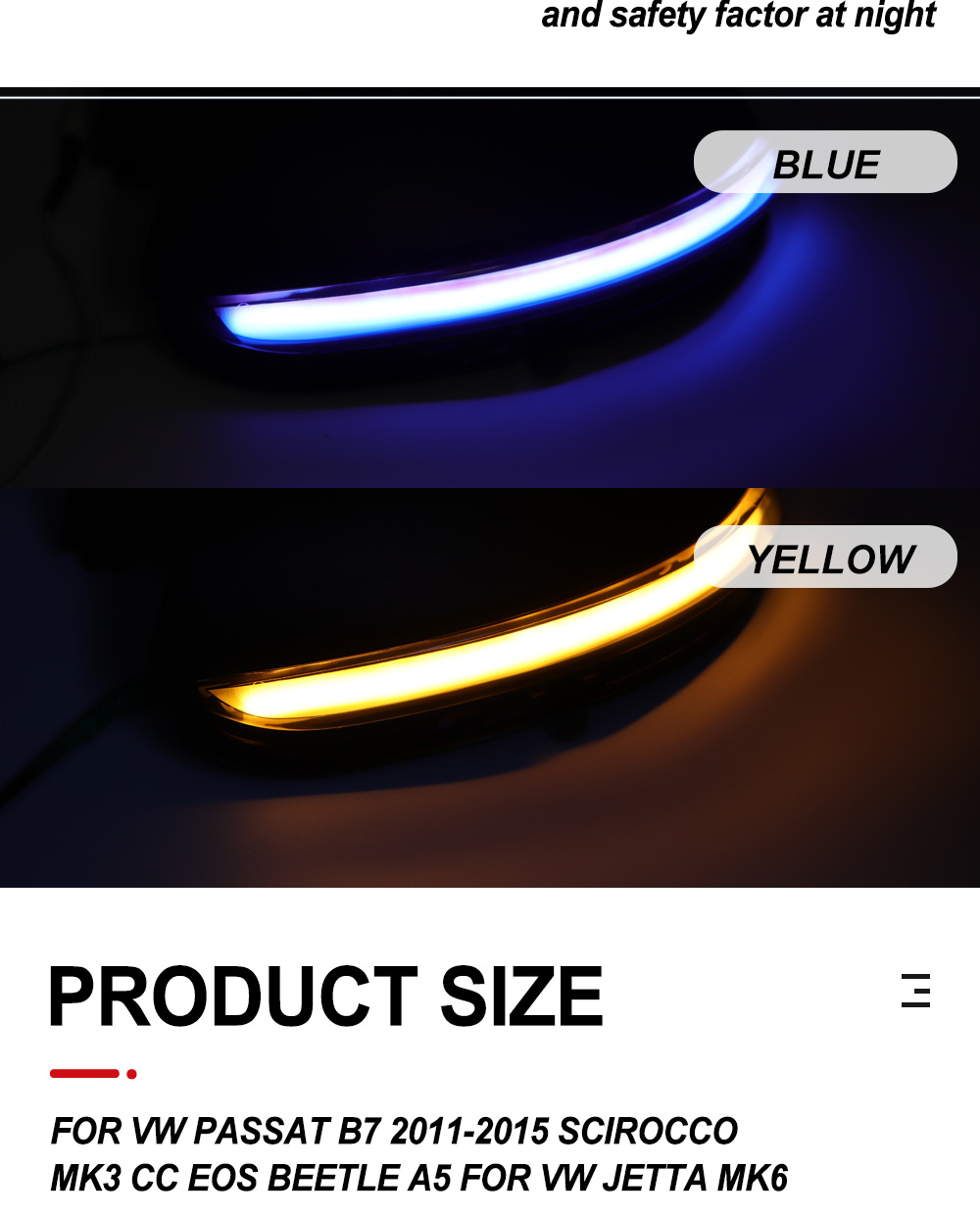 2PCS LED Dynamic Turn Signal Light Dynamic Blinker Flashing Light For ...
