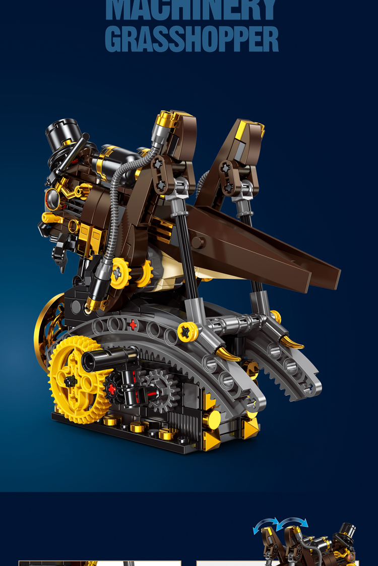 Mini Block 368Pcs Mechanical Little Insects Cyberpunk Mantis Beetle ...