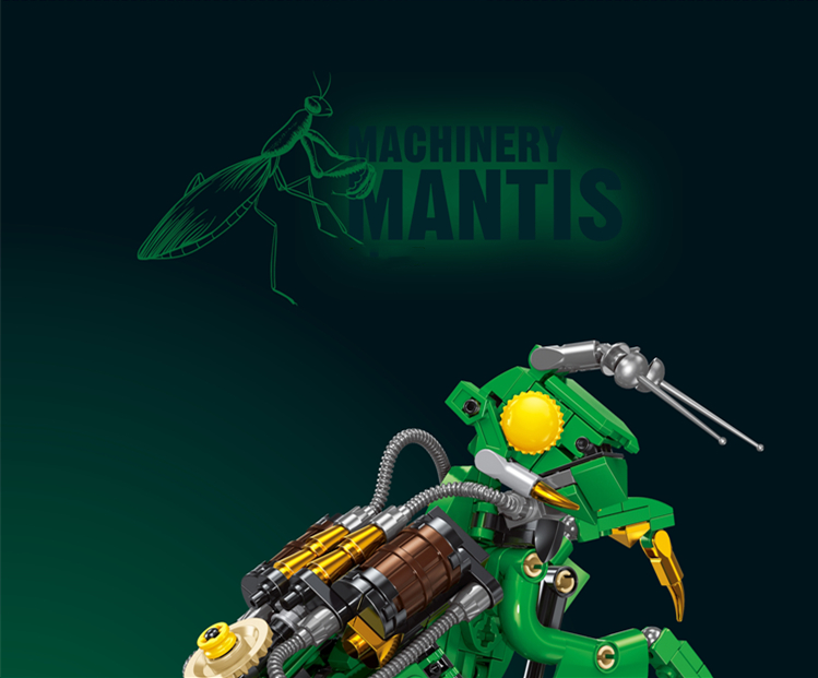 Mini Block 368Pcs Mechanical Little Insects Cyberpunk Mantis Beetle ...