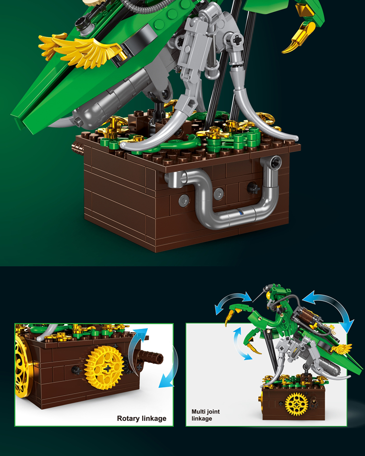 Mini Block 368Pcs Mechanical Little Insects Cyberpunk Mantis Beetle ...