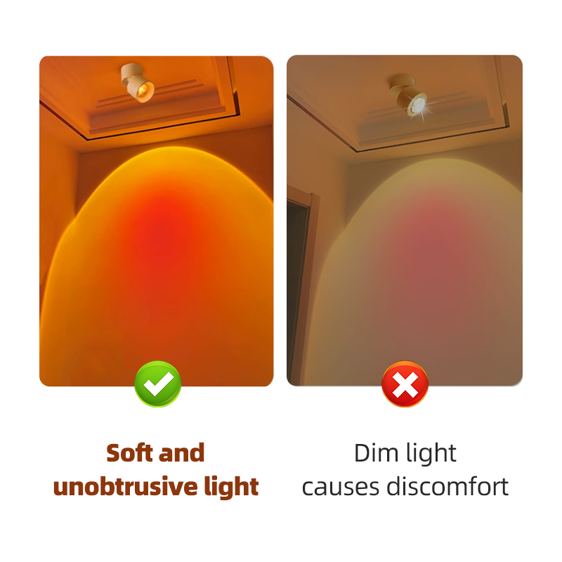 【Sunset Lamp】Tri-color Led Downlight Foldable Track Light Spotlights ...