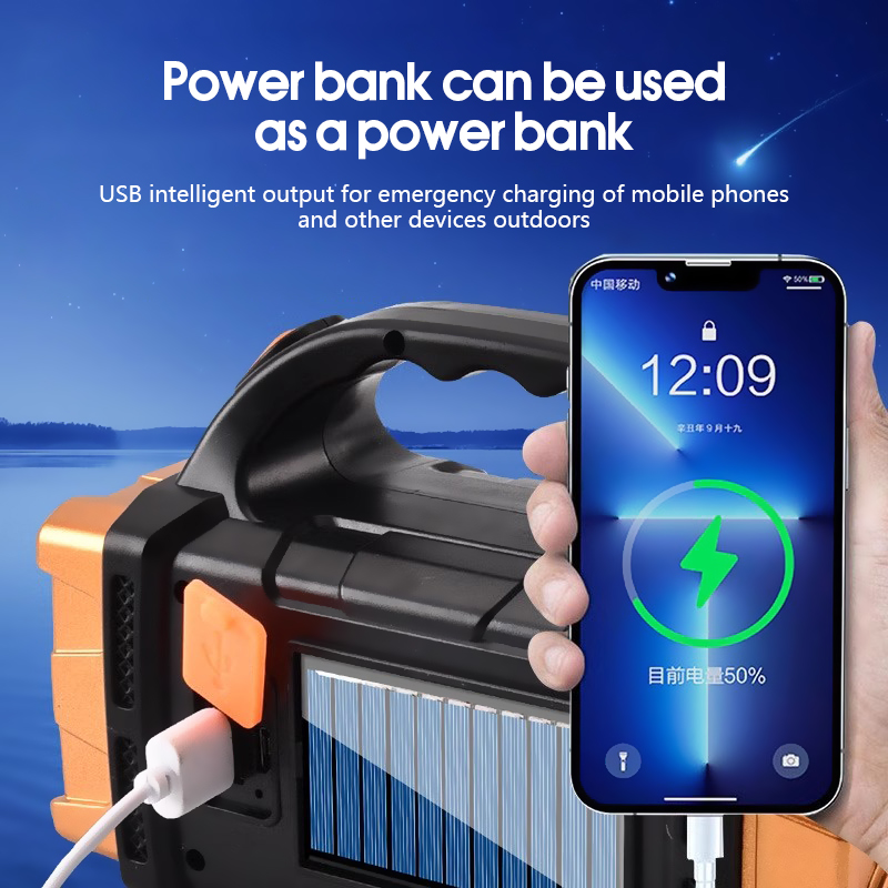 {cod} COB Solar Emergency Flashlight USB Rechargeable Camping Outdoor ...