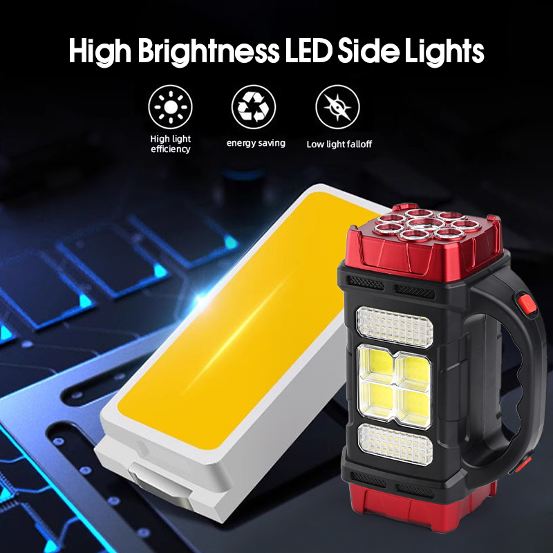 {cod} COB Solar Emergency Flashlight USB Rechargeable Camping Outdoor ...