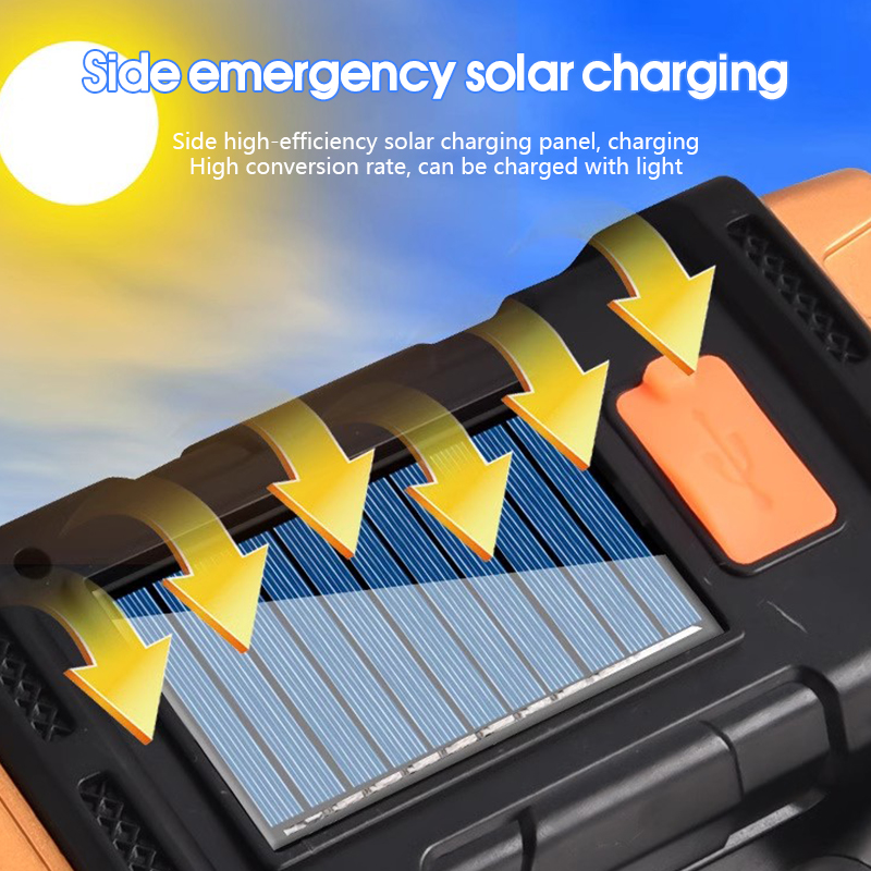 {cod} COB Solar Emergency Flashlight USB Rechargeable Camping Outdoor ...