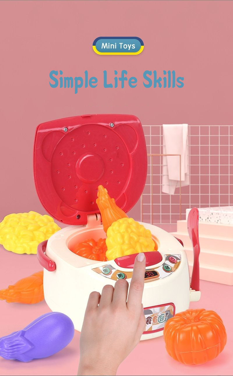 Kid Kitchen Cooking Set Rice Cooker Children Kitchen Toy Interactive ...
