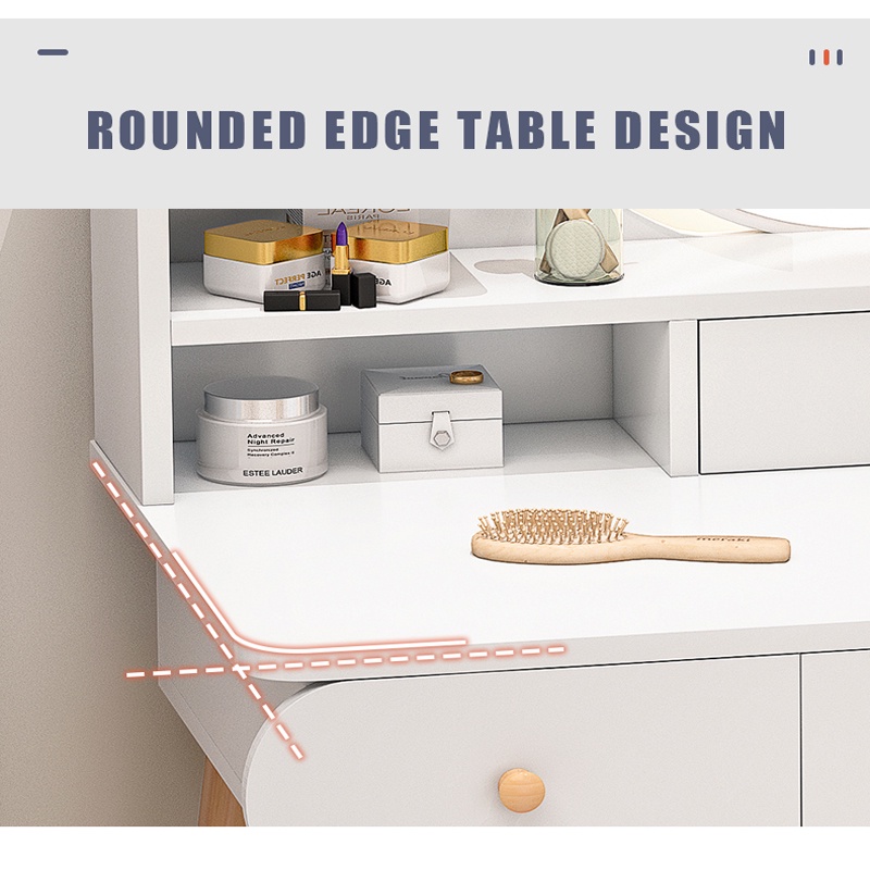 Dressing Table with LED Mirror Meja Solek With Drawer Storage Desk Meja ...