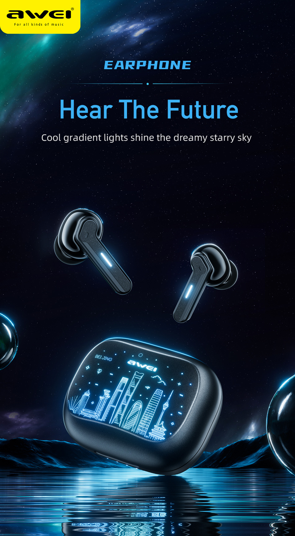 Awei T53 Tws Bluetooth Earphones Wireless Earbuds With Call Noise ...