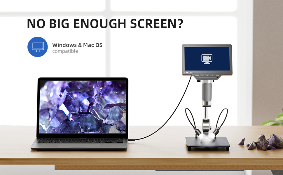 DM201 SE 7'' 1200X LCD Digital Microscope 12MP Coin Microscope with ...