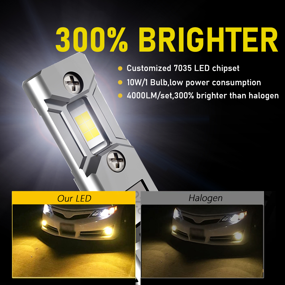 TUFFOO 2PCS 1:1 Design H3 Car LED Fog Light Bulb 6000K White / 3000K ...