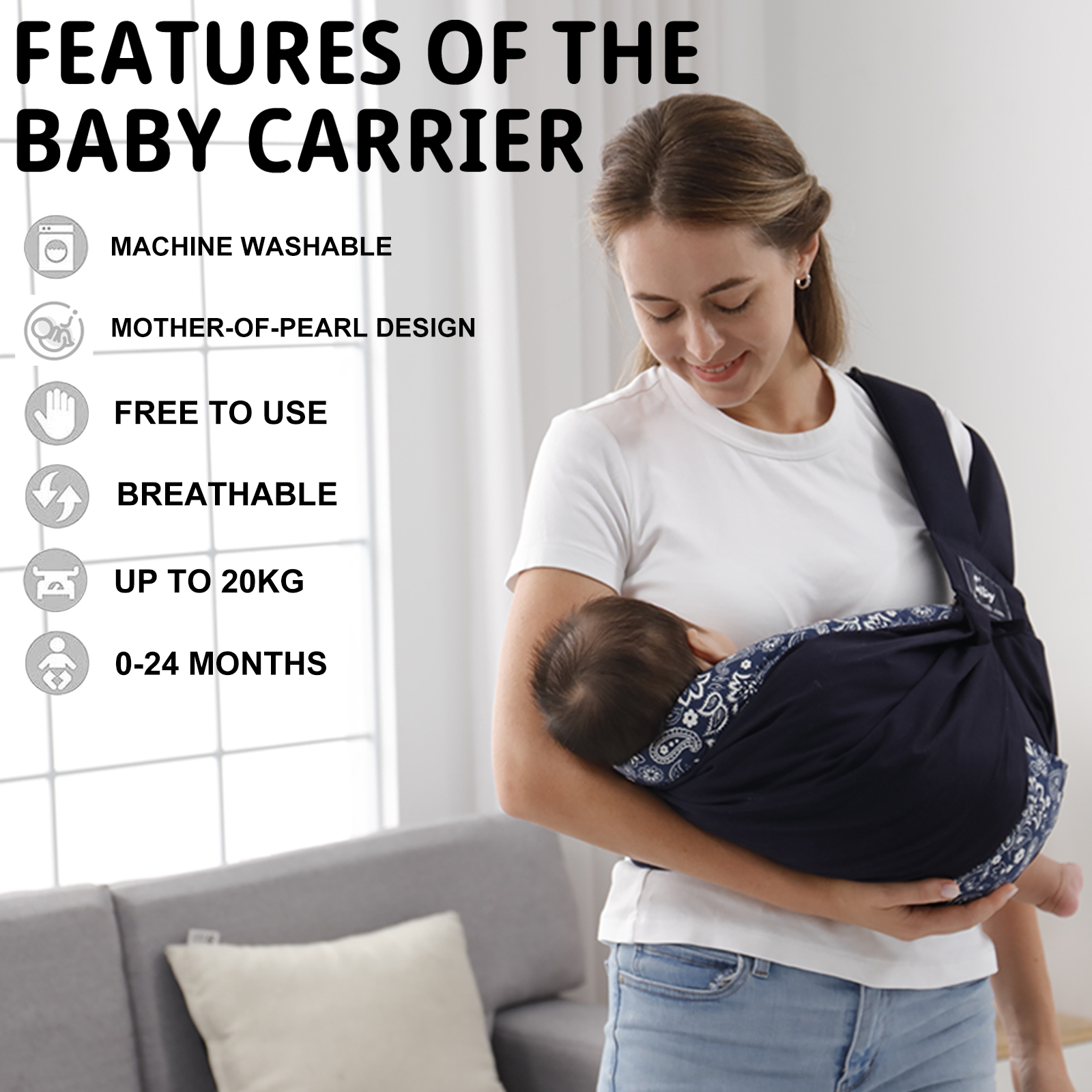 CUBY Dukung Baby Baby Carrier Newborn Baby Carrier Adjustable Baby ...